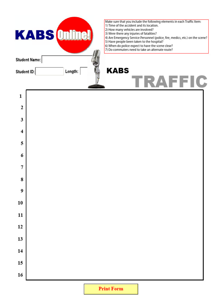 Traffic Report | PDF
