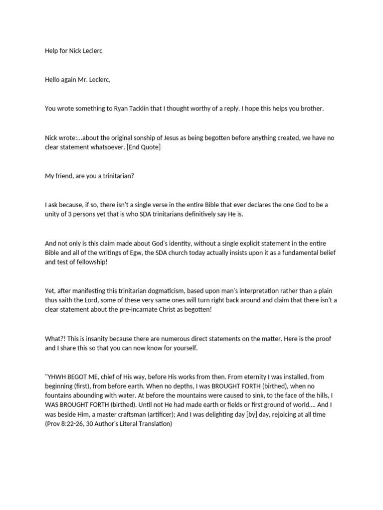 Scripture Reference For Sonship of Jesus | PDF