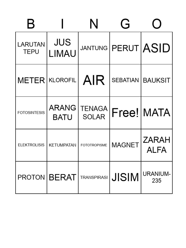 Bingo Card | PDF