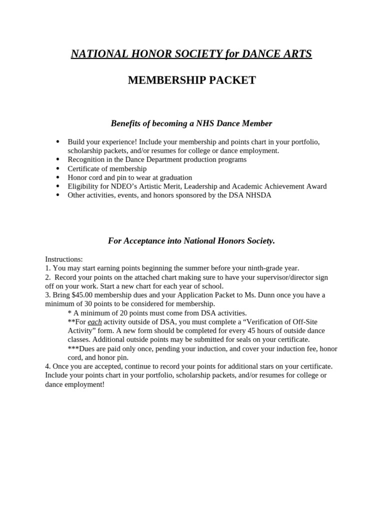 NHSDA Student Application-Revised 2023 | PDF