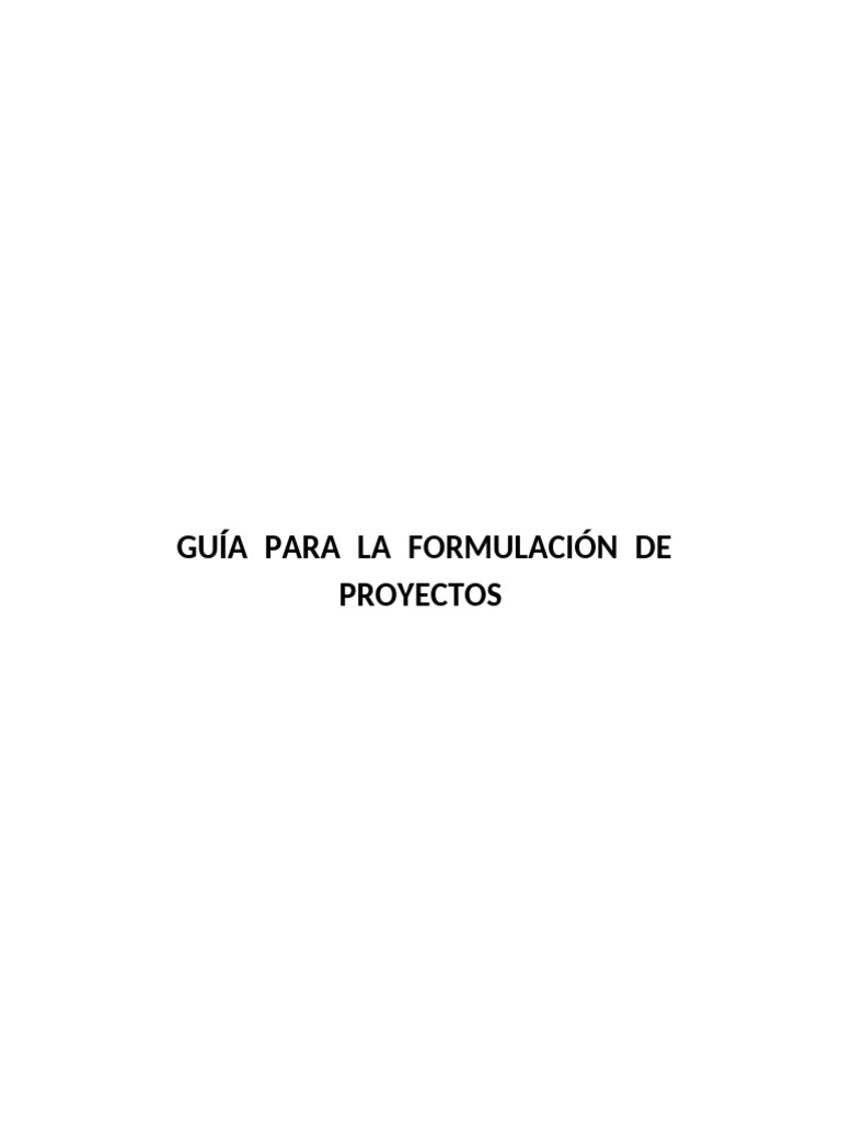 Guia Para La Formulacion De Proyectos Pdf 4856
