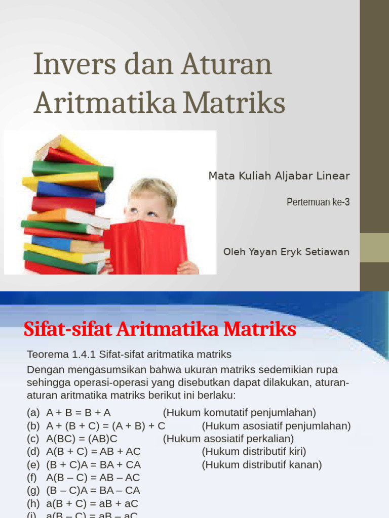 Invers Dan Aturan Aritmatika Matriks Selesai | PDF