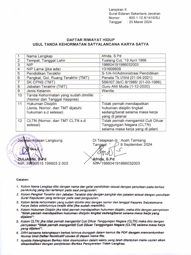 Usulan Satyalencana Afrida Compressed | PDF