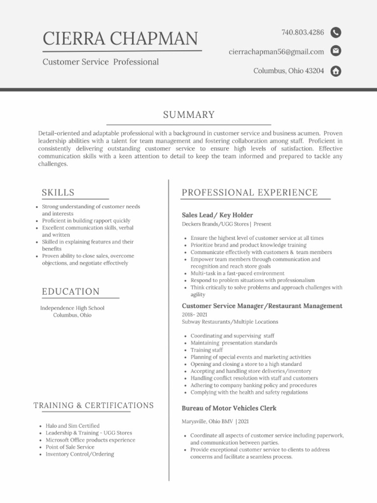 Cierra Chapman - Resume 2 | PDF