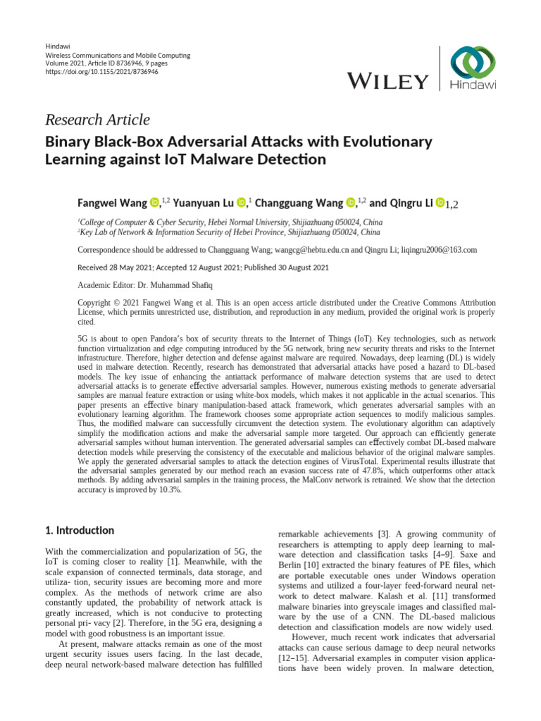 Binary-BlackBox-Adversarial-Attacks-with-Evolutionary-Learning-against-IoT-Malware-Detection ...