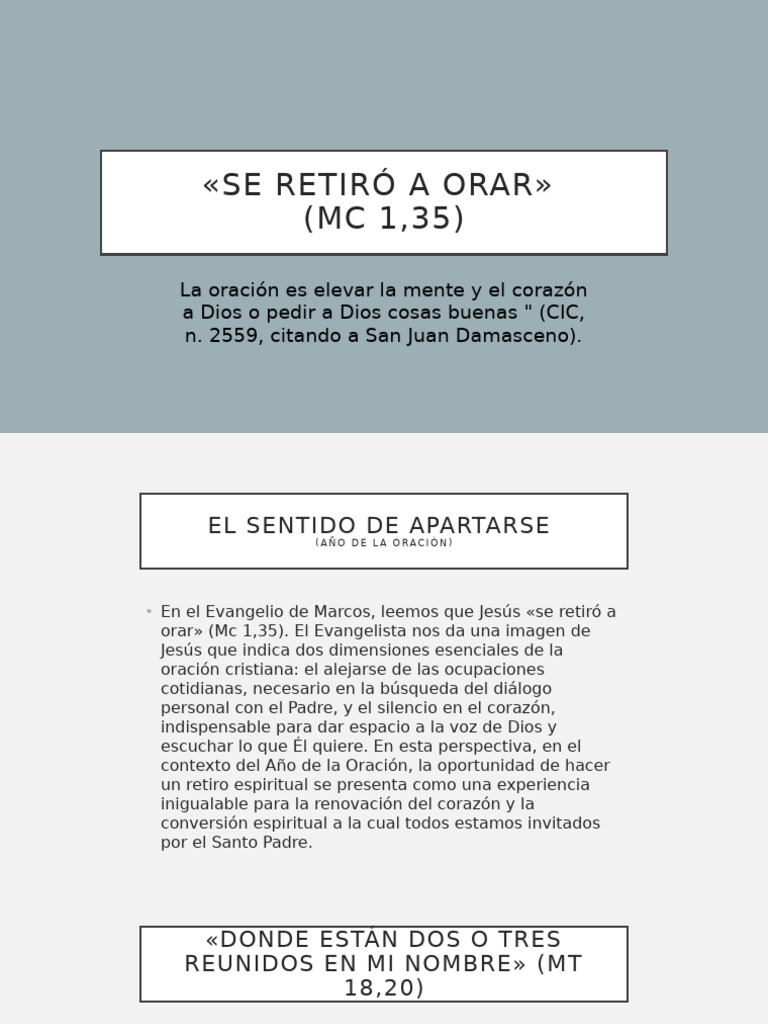 Se Retiró A Orar | PDF