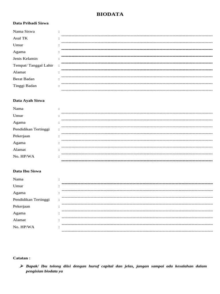 Biodata | PDF