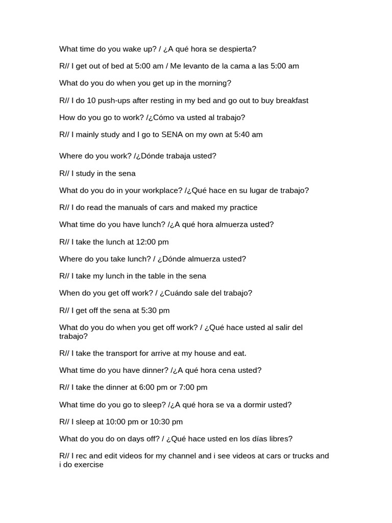 What Time Do You Wake Up | PDF