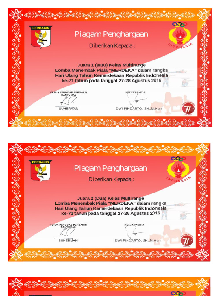 contoh Piagam Menembak | PDF