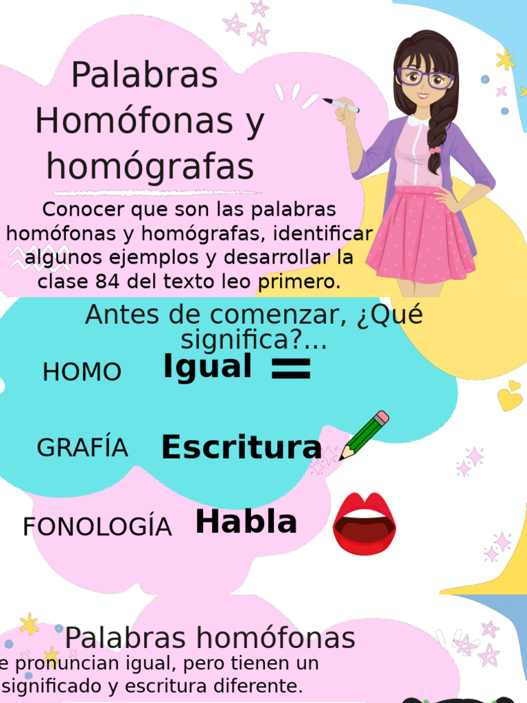 PALABRAS Homofonas Homografas EJEMPLOS | PDF