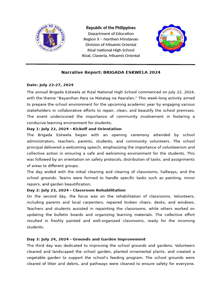 BRIGADA Narrative Report 2024 | PDF