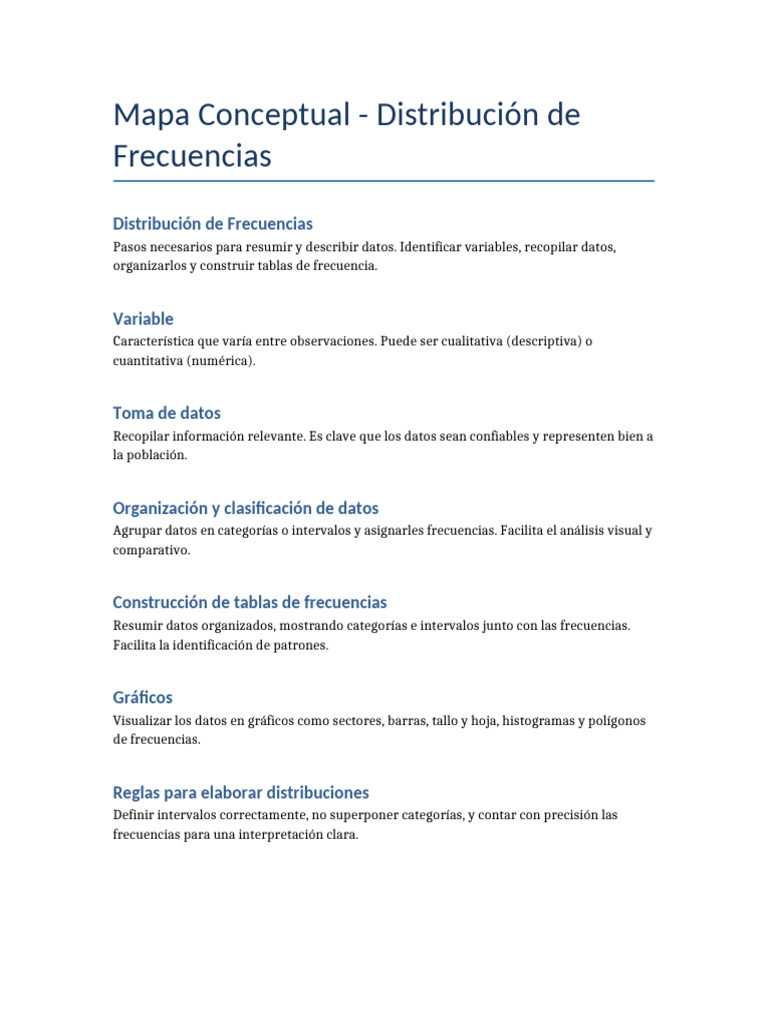 Mapa Conceptual Distribucion Frecuencias | PDF