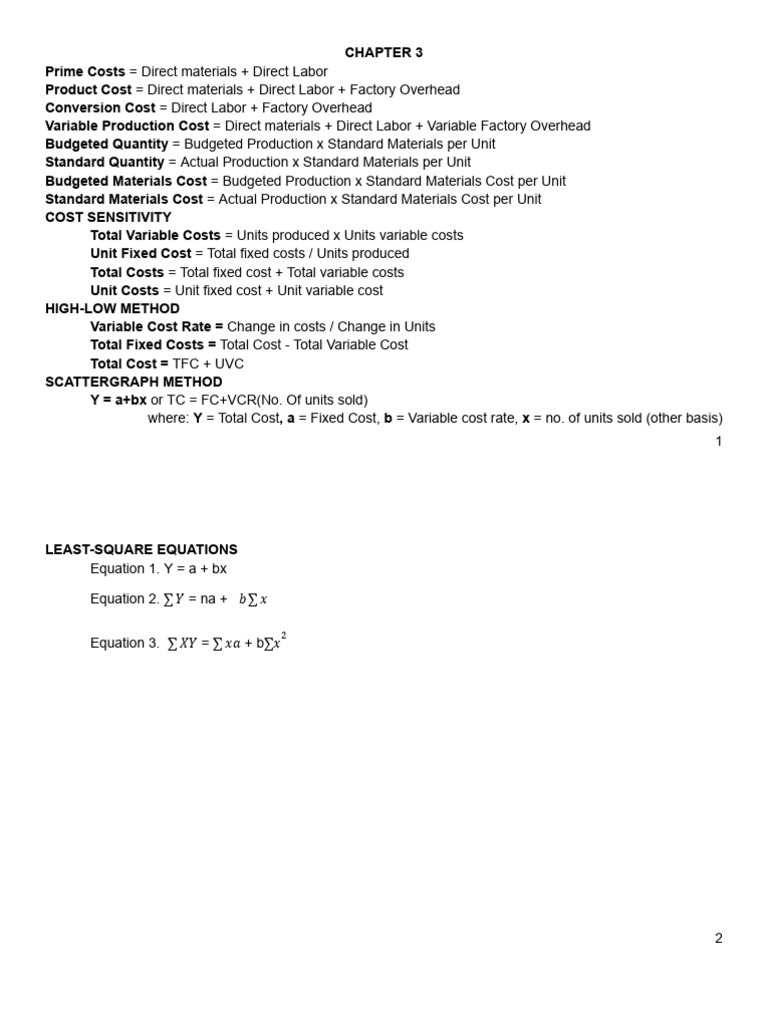 SBA - Formulas (2) | PDF