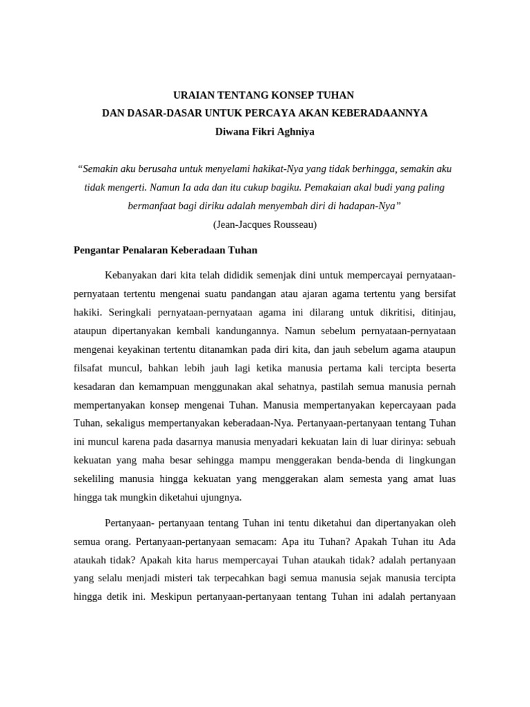 Argumen Filosofis Tentang Tuhan Dan Keberadaannya | PDF Argumen Filosofis Tentang Tuhan Dan Keberadaannya | PDF