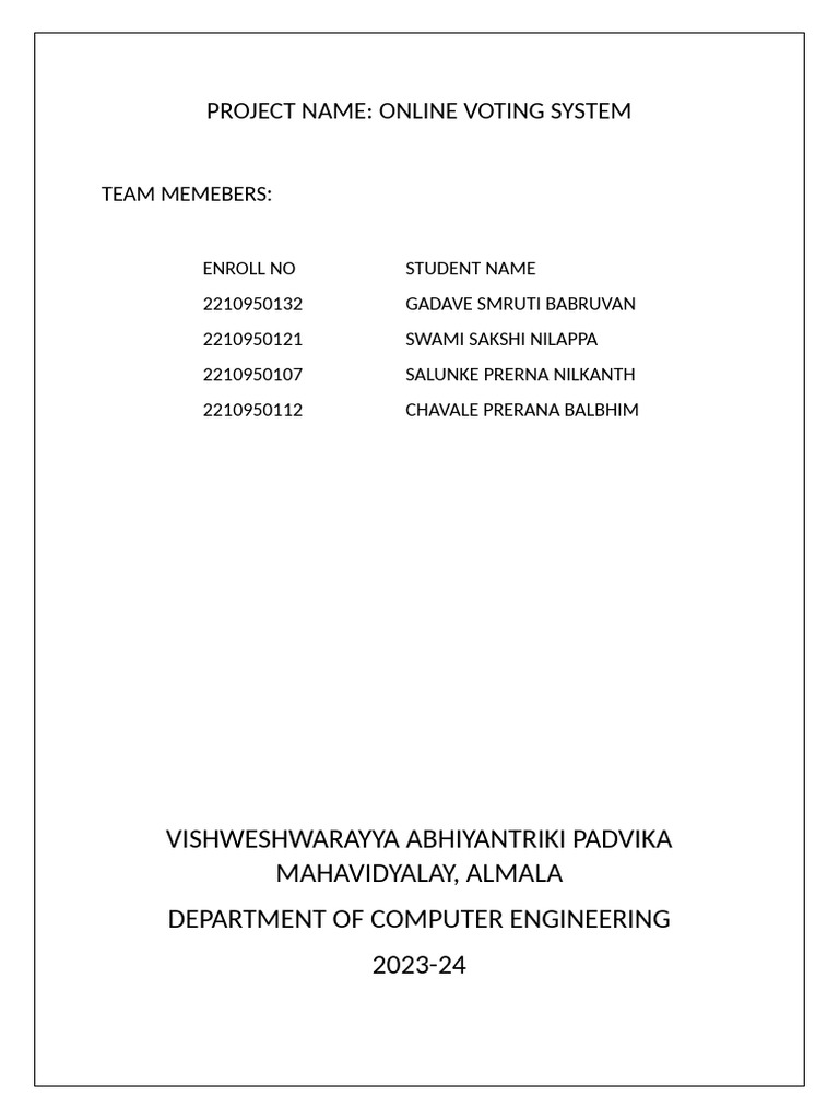 Online Voting System | PDF | Electronic Voting | Elections