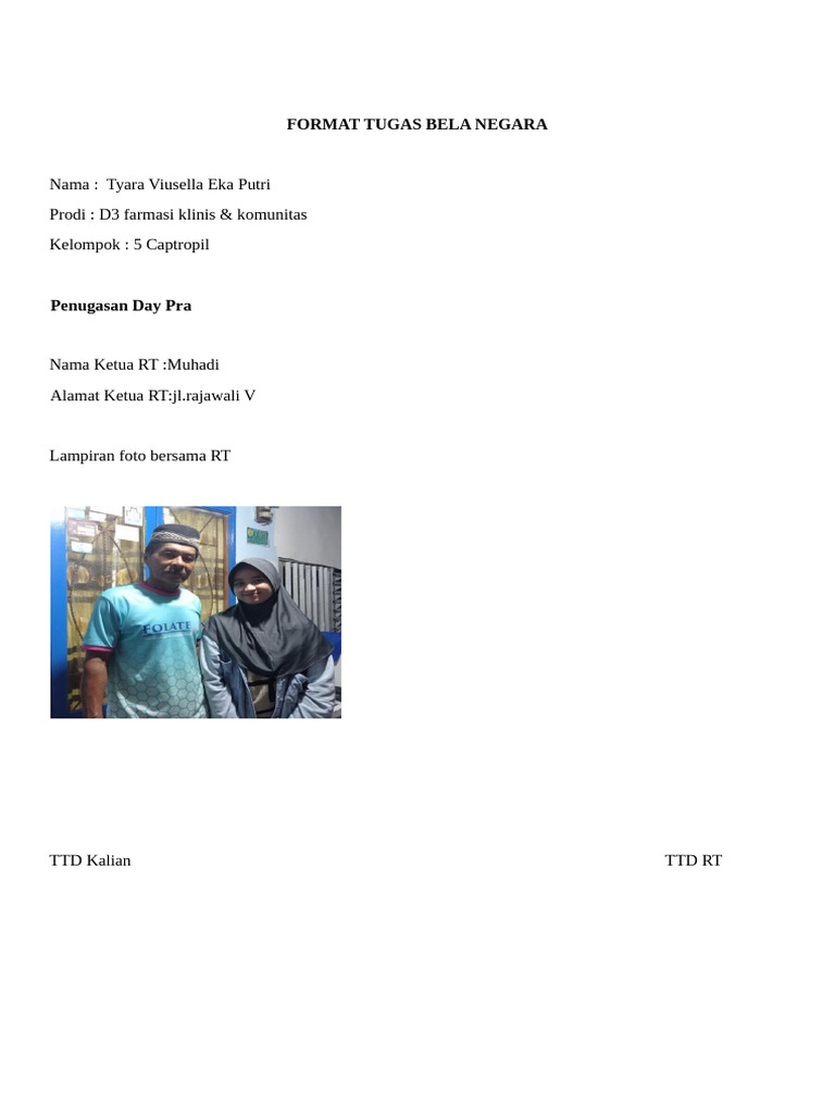 Surat Pengantar RT PKKMB Dan Format Tugas RT | PDF