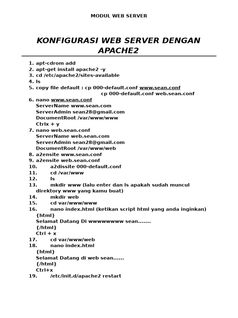 Modul WEB SERVER APACHE | PDF