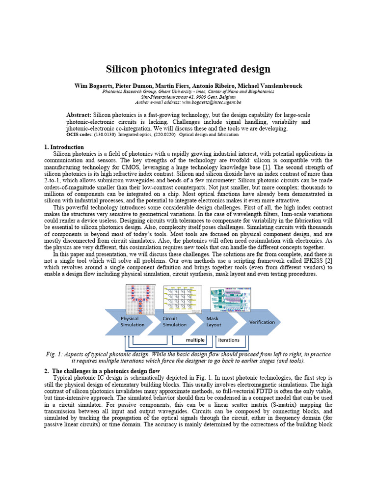 Silicon Photonics Intergrated Design | PDF