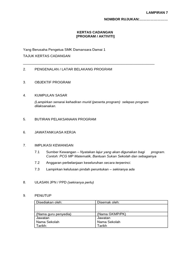 LAMPIRAN 7 FORMAT KC | PDF