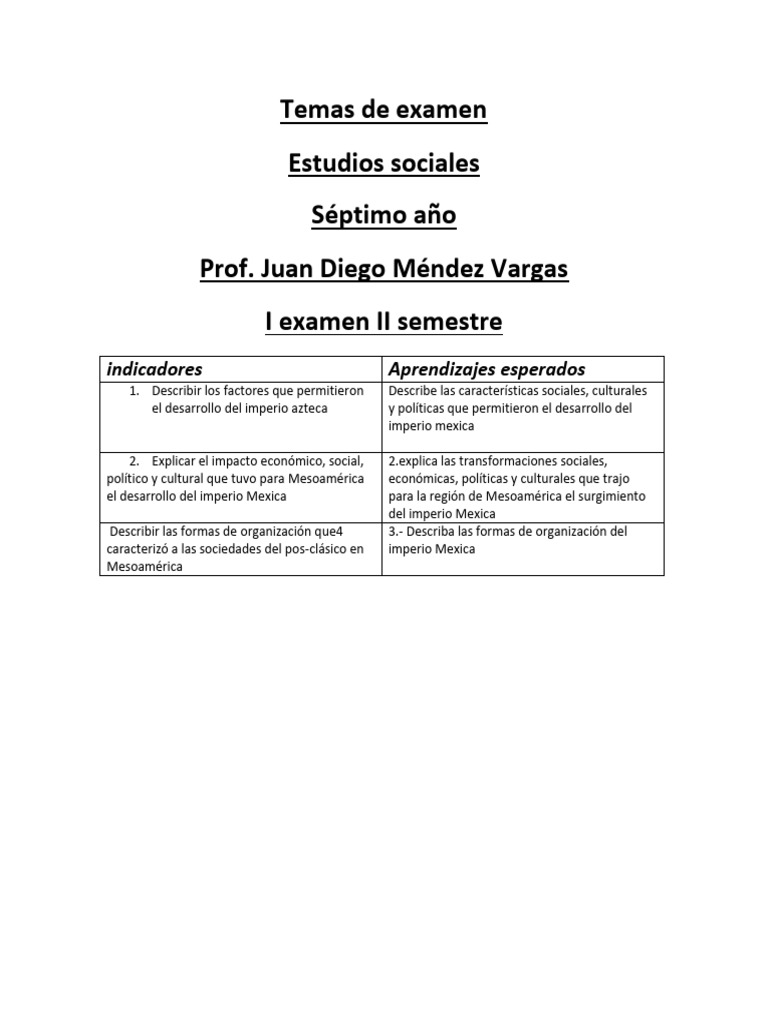 Temas de Examen Setmo | PDF | Mesoamérica | Política