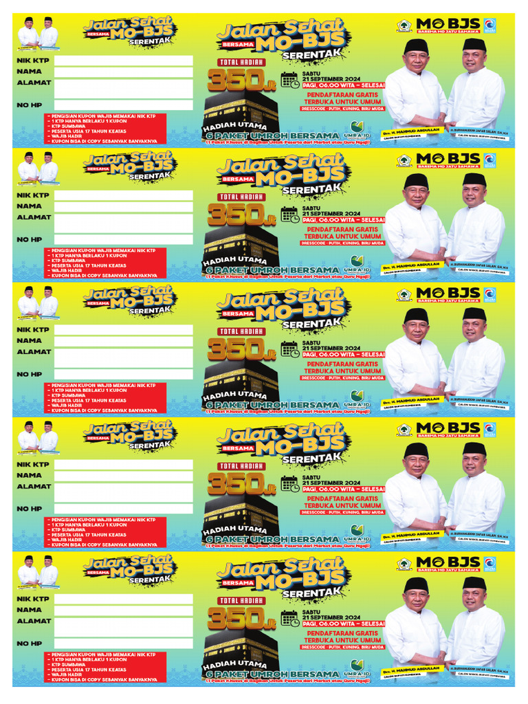 Kupon Jalan Sehat Berhadiah | PDF