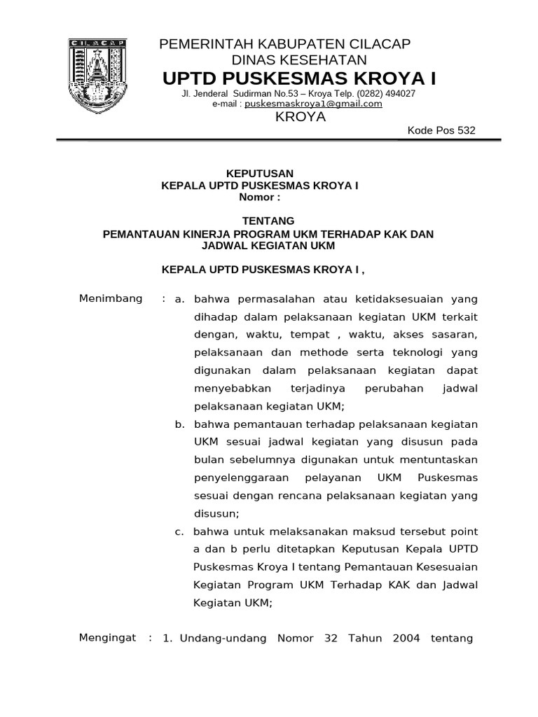 SK Pemantauan Program Ukm | PDF