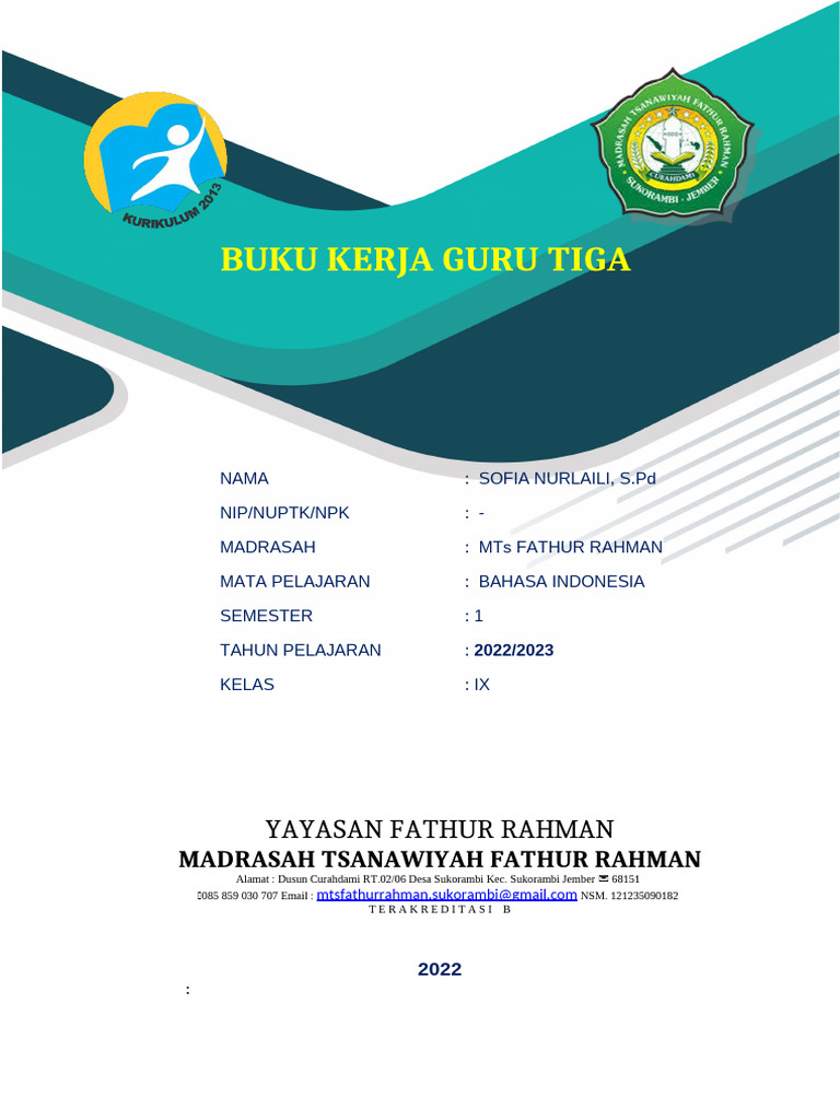 Buku Kerja Guru 3 Fix | PDF