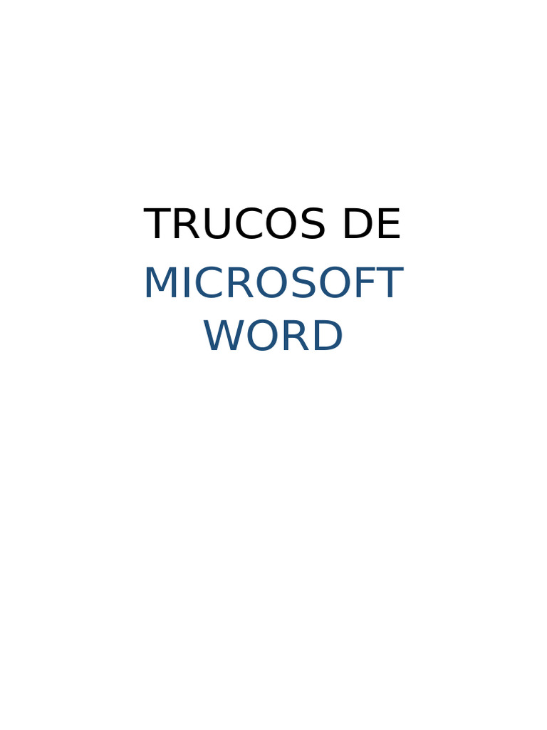 Trucos de Word | PDF