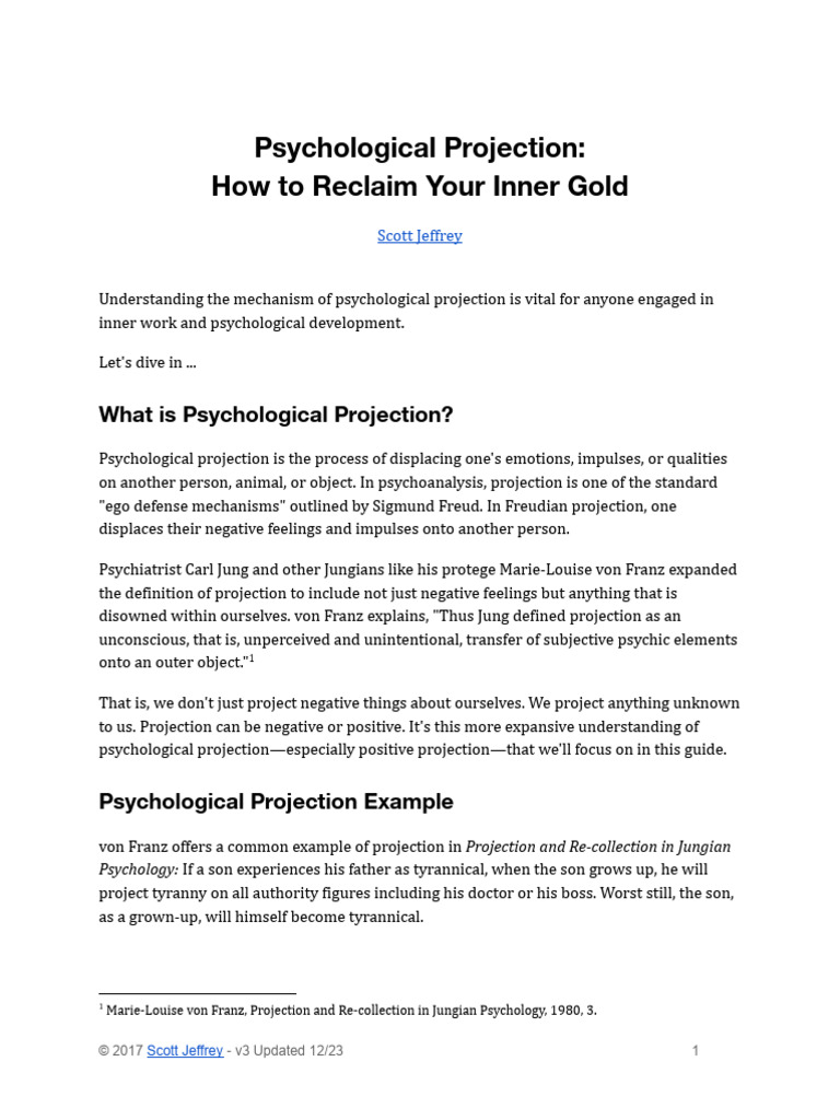 Psychological Projection Guide Scott Jeffrey | PDF