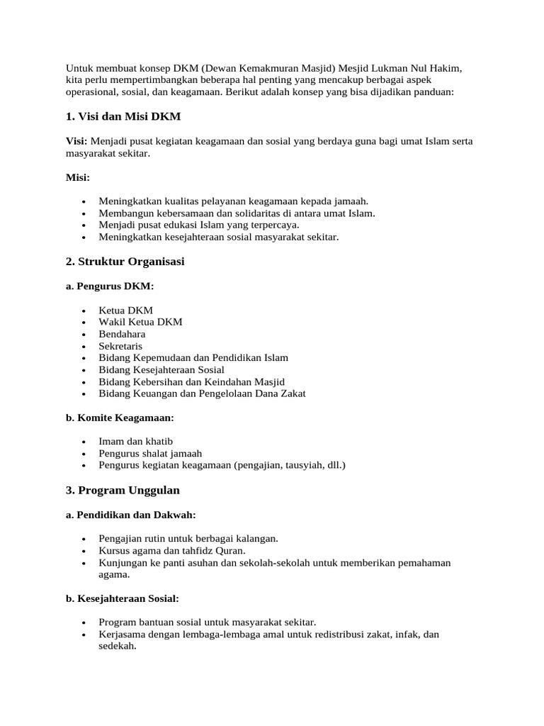 Konsep DKM Dengan Kerja DKM | PDF