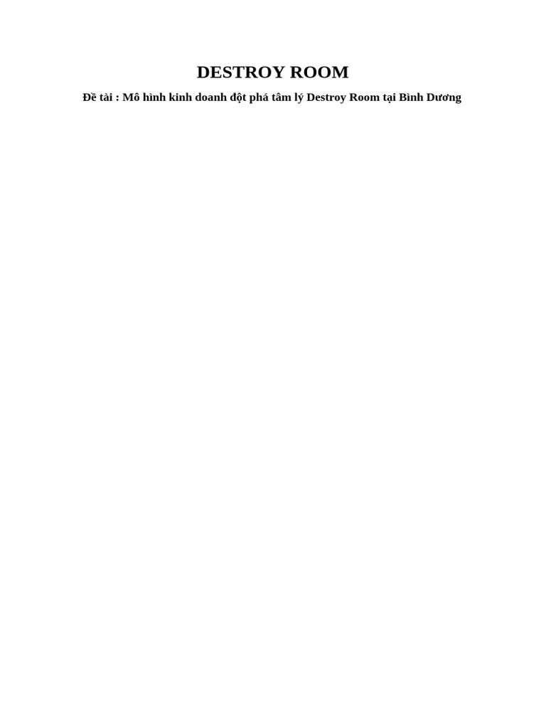 Mô Hình Kinh Doanh Destroy Room Bình Dương | PDF | Vietnam | Southeast Asia