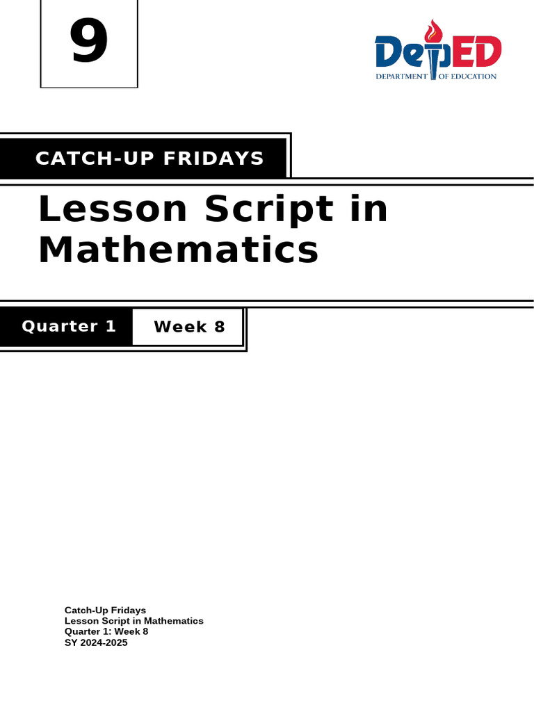 CO-2024-LS-Grade 9-CUF-Math - Q1-W8-RH | PDF | Learning