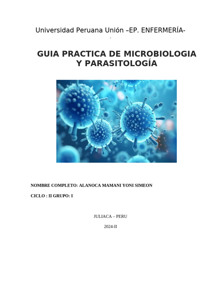 Guia de Practicas Microbiologia y Parasitolotía EP ENFERMERIA | PDF | Esterilización ...