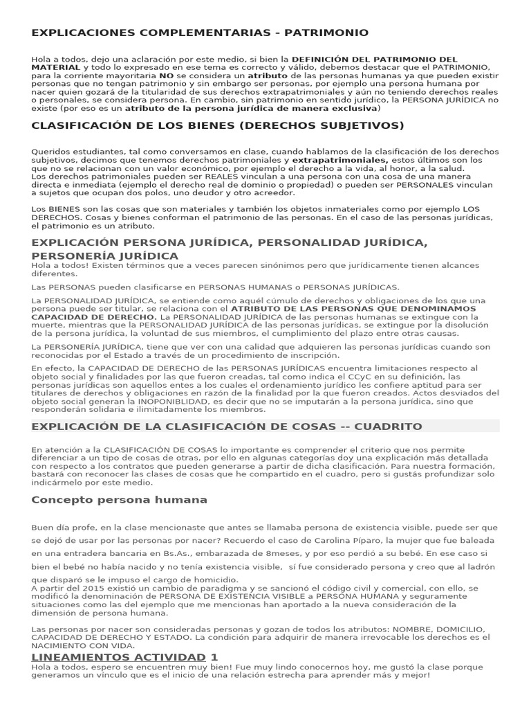 Explicaciones Complementarias | PDF