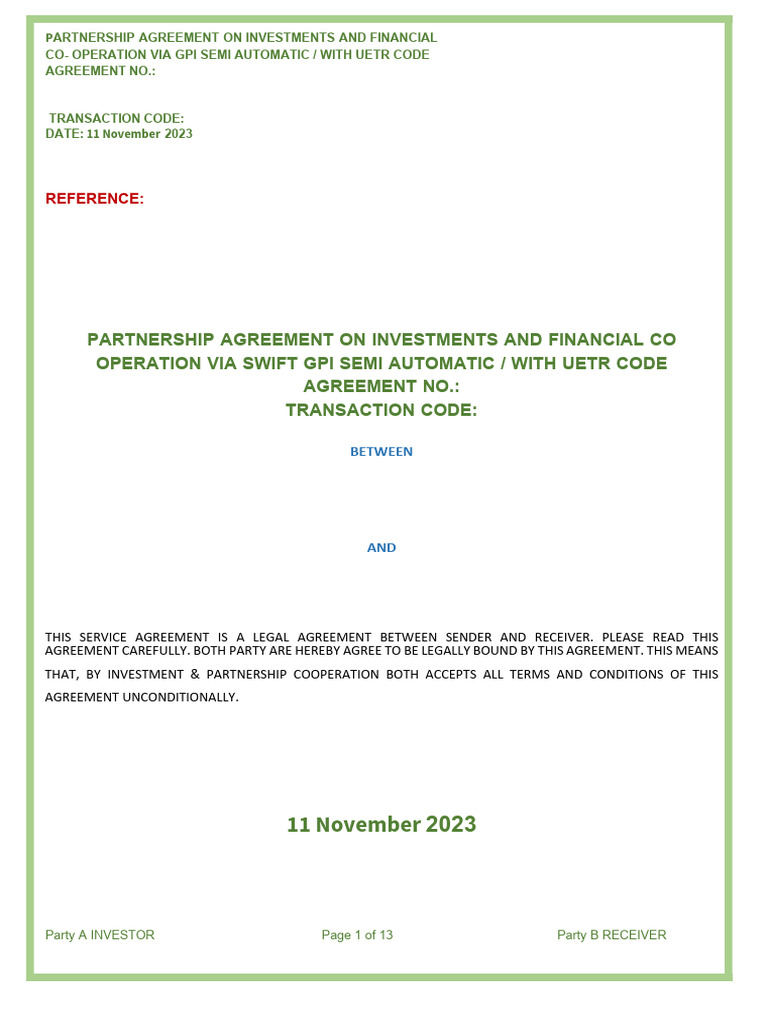 Blank DOA Agreement | PDF