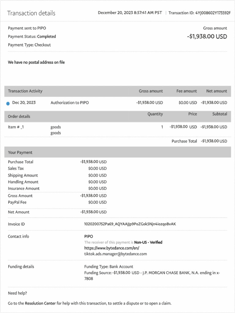 PayPal_ Transaction_Details | PDF