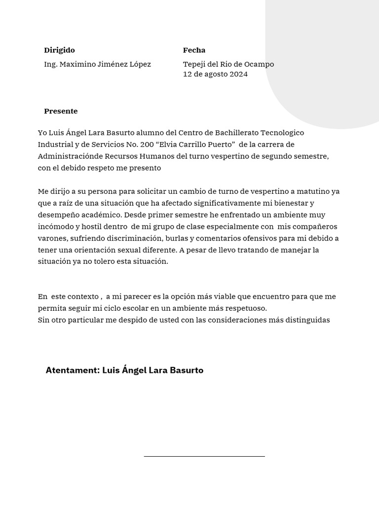 Documento A4 Carta Formal Básica Blanco y Gris.pdf | PDF