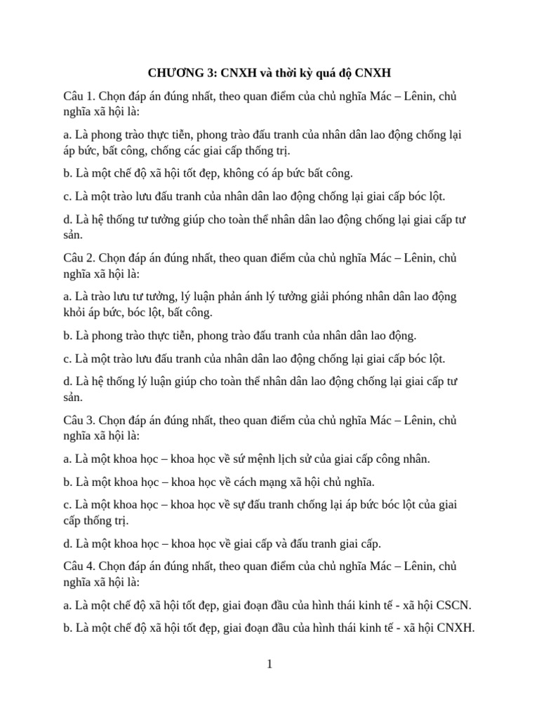 CNXH CHƯƠNG 3 | PDF