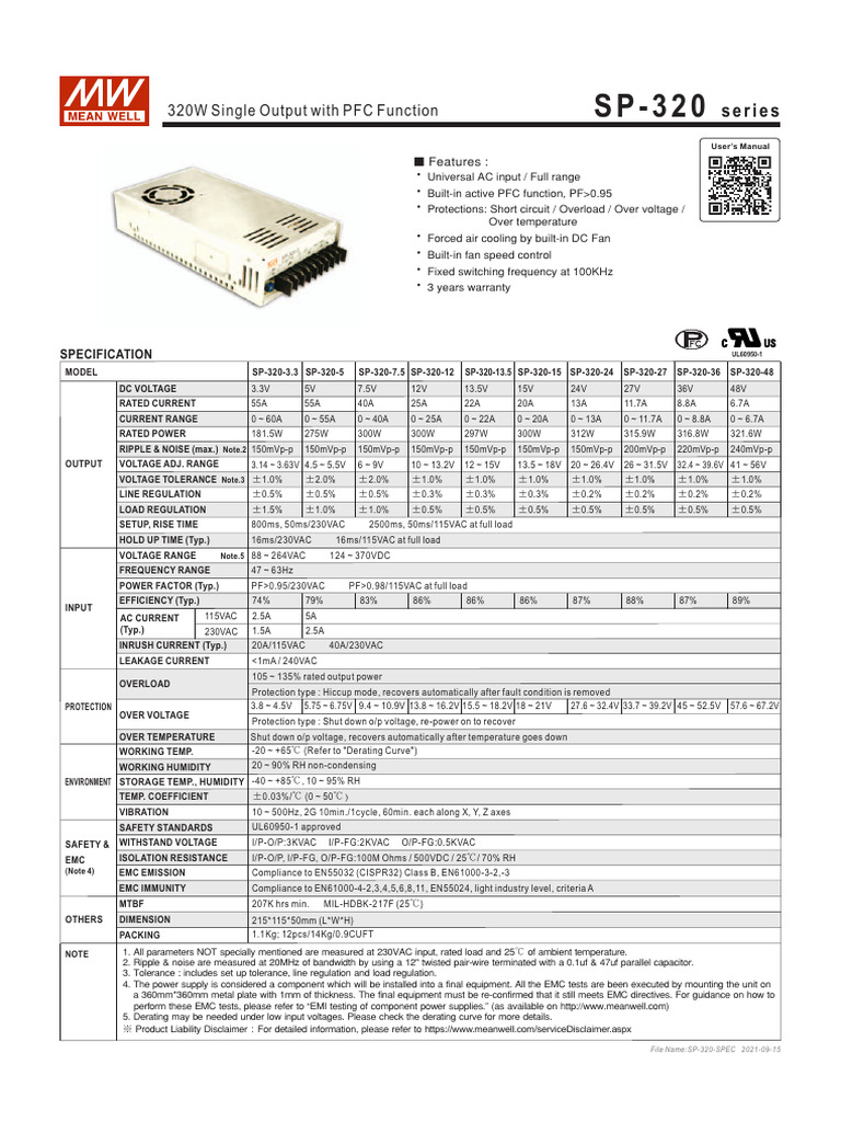 SP 320 Spec | PDF
