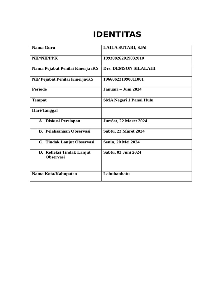 Form Identitas | PDF