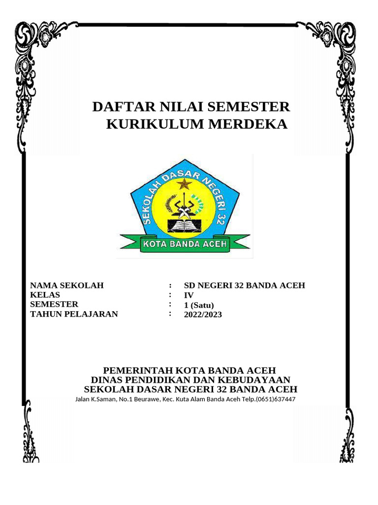 Daftar Nilai Kurikulum Merdeka Semua Mapel Pdf