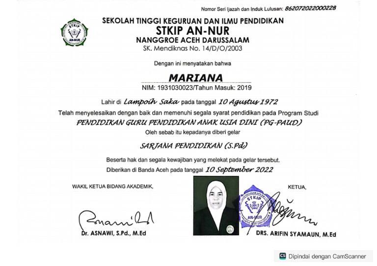 Ijazah Mariana | PDF