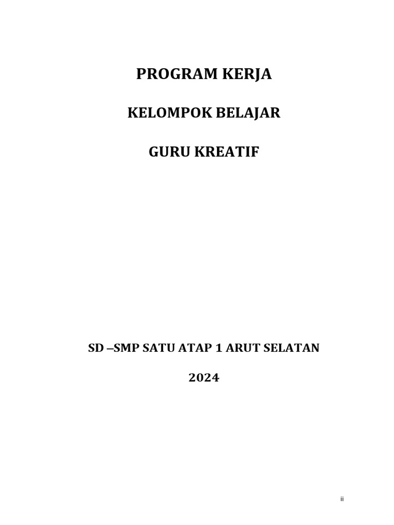 Program Dan SK Kombel SD-SMP Satap 2024 | PDF