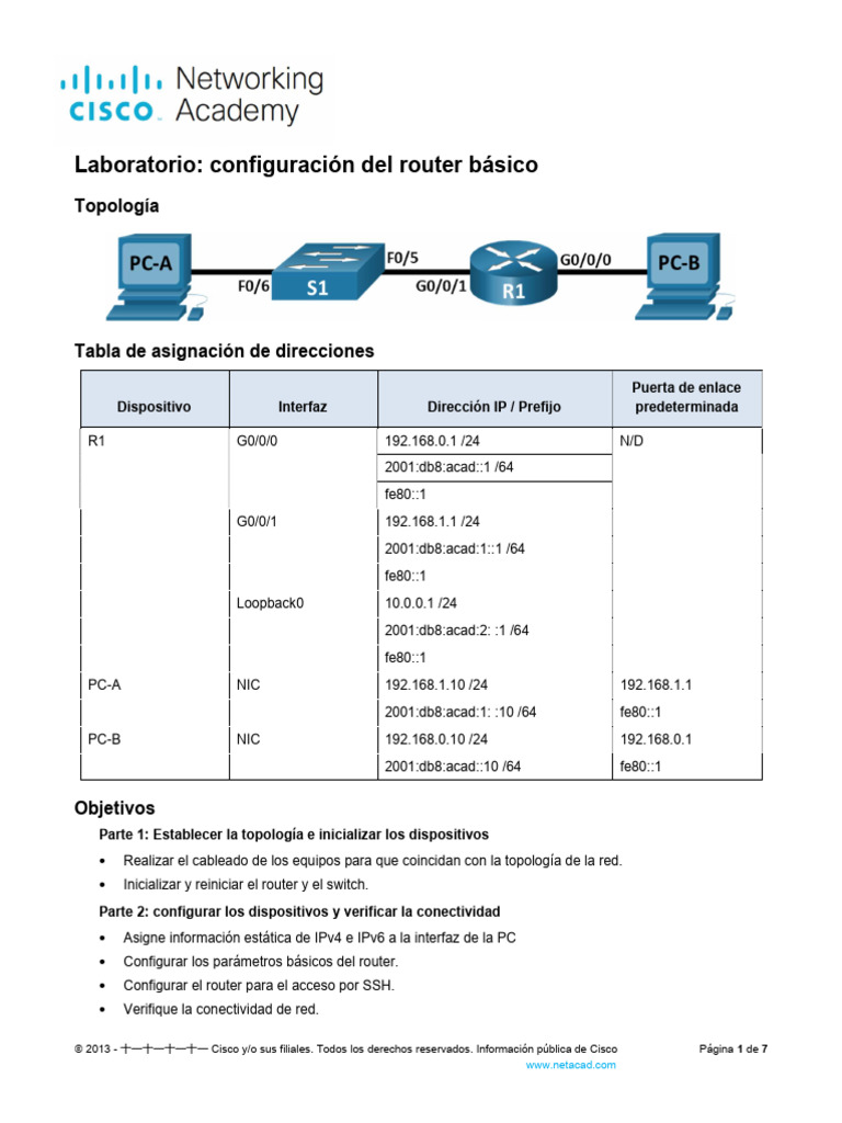1.6.2 Lab Configure Basic Router Settings Es XL | PDF