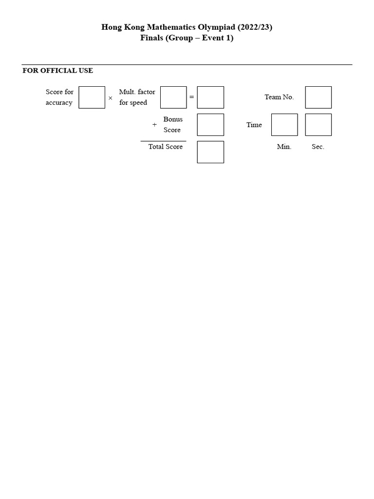 HKMO 2022 - 2023 Finals Group | PDF