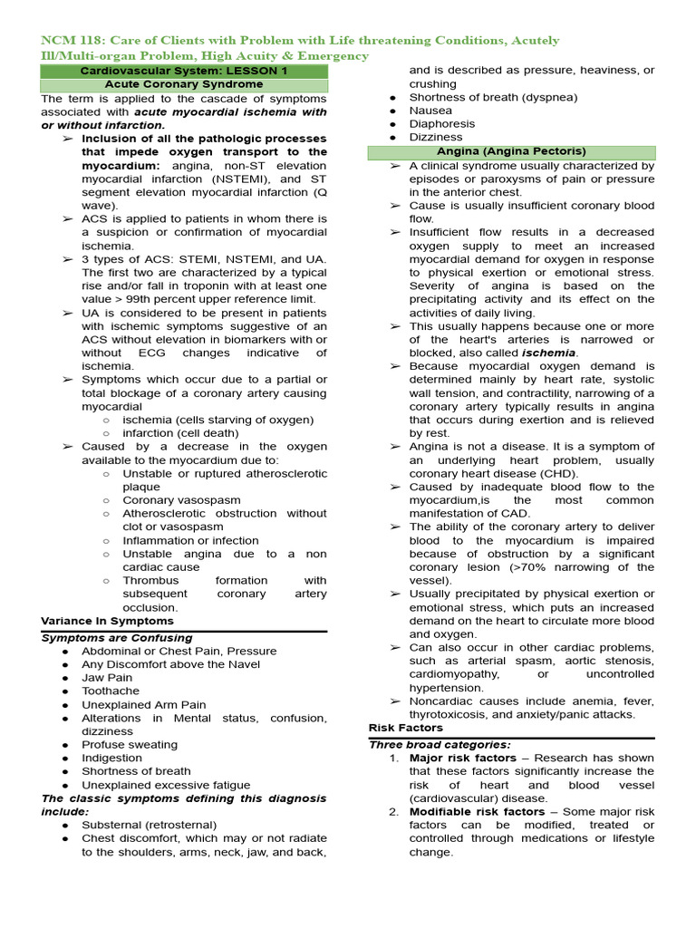 Ncm 118 Module 2 Reviewer | PDF