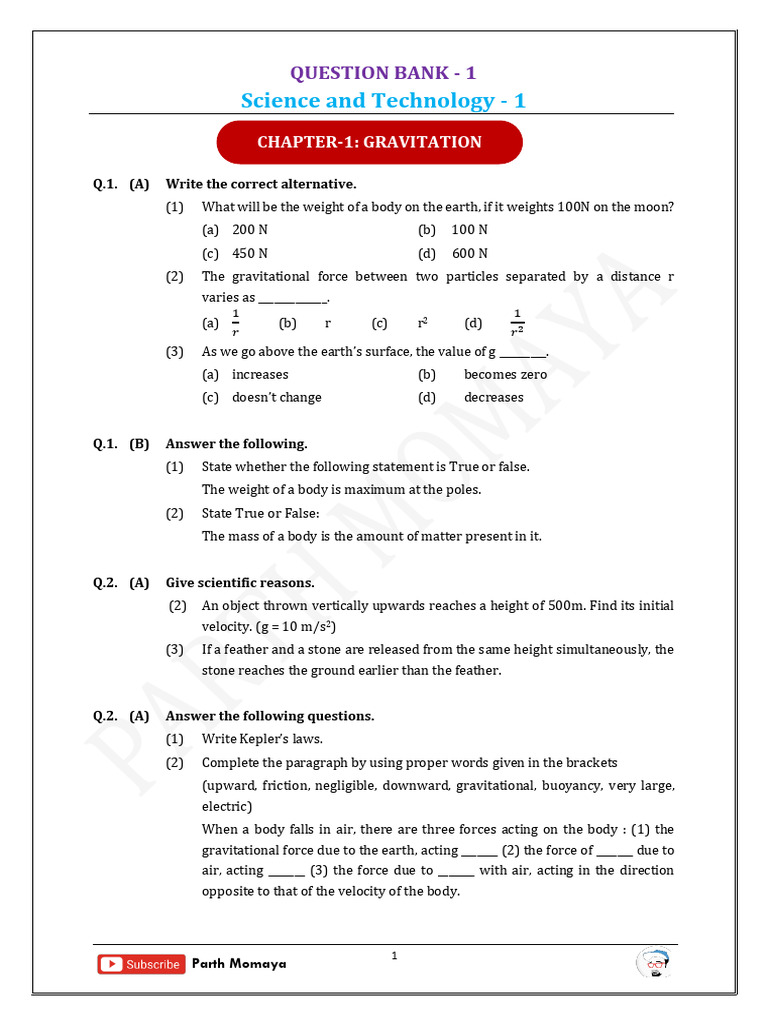 Science 1 QB -2 | PDF