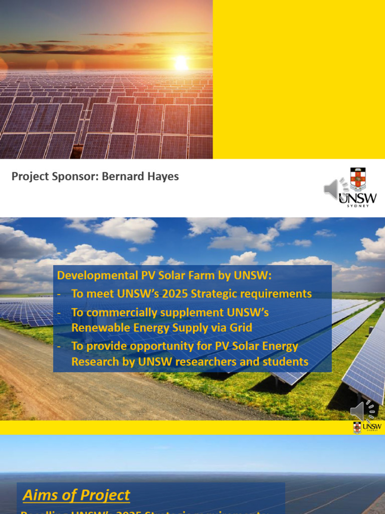 UNSW Solar Farm Project Introduction | PDF
