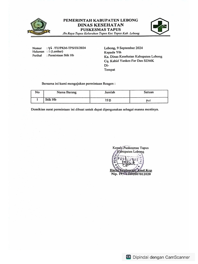 Permintaan Stik HB | PDF