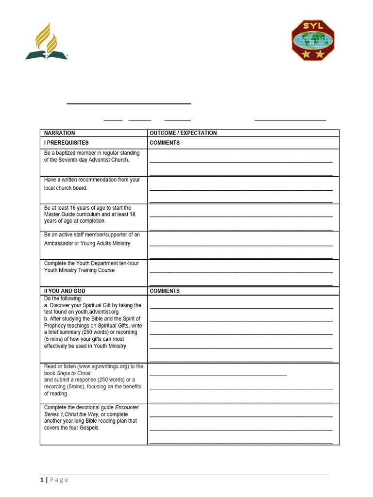 SYL Individual Assessment Report Form - Template | PDF